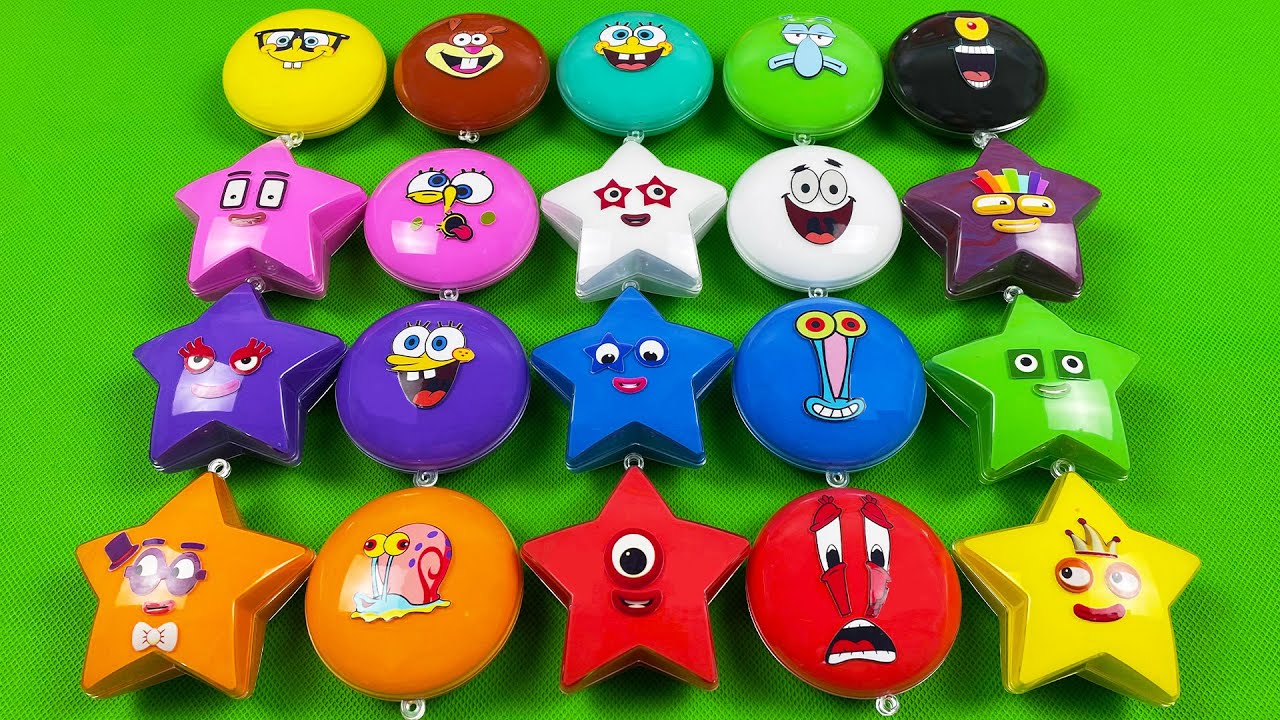 Numberblocks & Spongebob Squarepants – Looking Slime With Cakes and ...