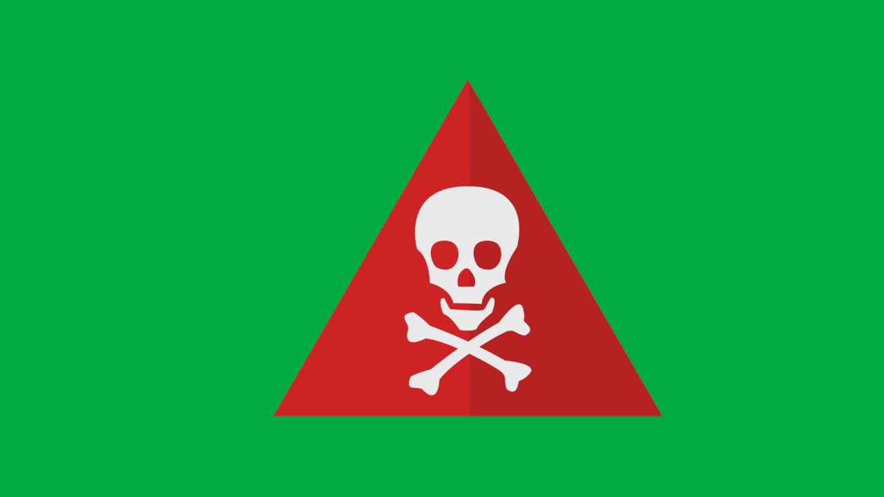 Skeleton Warning Sign Green Screen - YouTube
