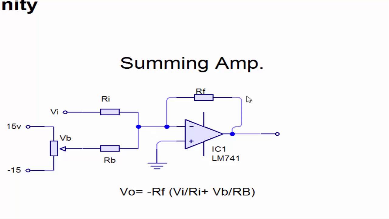 04 Op Amp Summing Amp - YouTube