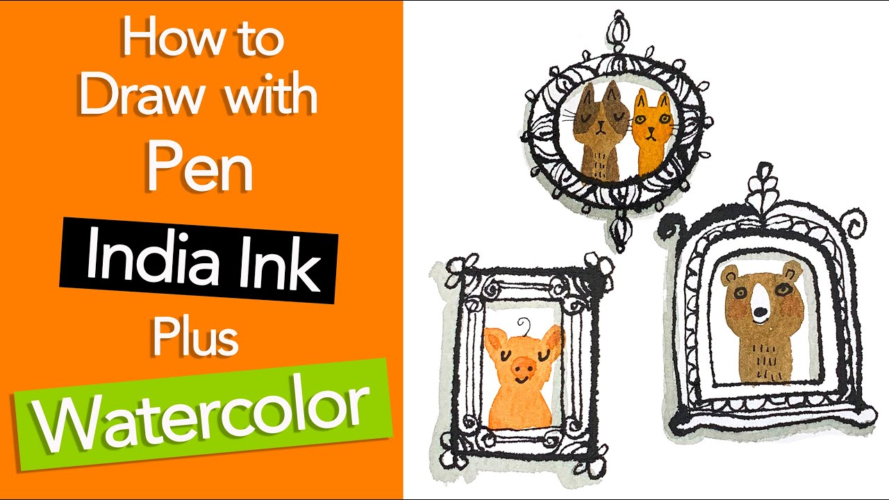 How to Draw with Pen, India Ink and Watercolor! - YouTube