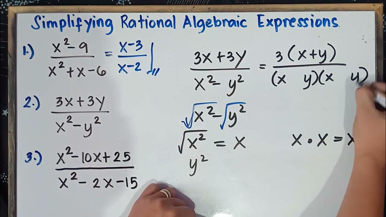 Simplifying Rational Algebraic Expressions | Explain in Detail | Part 2 | Grade 8 | Quarter 1 ...
