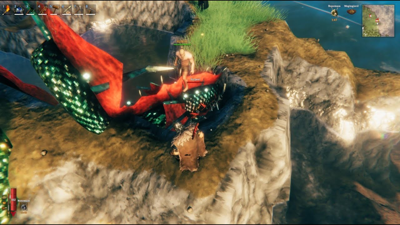 Valheim - We captured a Sea Serpent ! ! - YouTube