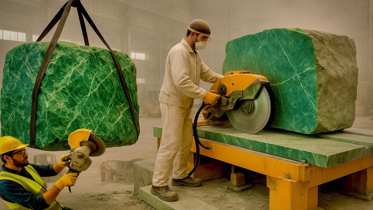 Unbelievable Marble Making Process in Pakistan | Huge Stone Cutting ...