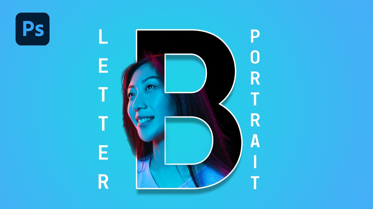 Letter (B) Portrait Design in Photoshop | Adobe Photoshop Tutorial ...