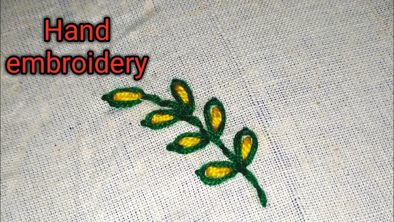 Simple Leaf Design For New Beginners,Hand Embroidery Design - YouTube