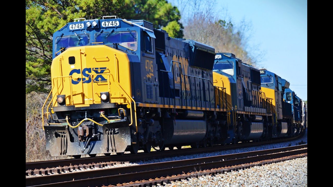 CSX 4745 with a Nice K5LA Leads CSX M515 with a Great Lash-up in Tow - 2-02-24 - YouTube