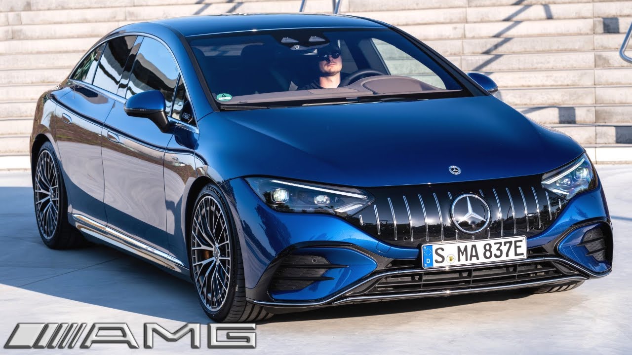 2023 Mercedes AMG EQE 53 4Matic+ in Spectral Blue - YouTube