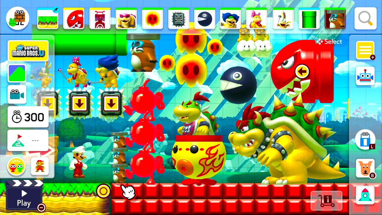 Hard Level! Super Mario Maker 2 - All Bosses Course Maker Experiment ...