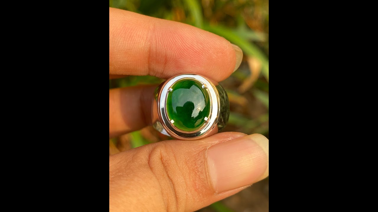 Natural 3.55ct imperial jade type A giok burma myanmar Hq - YouTube