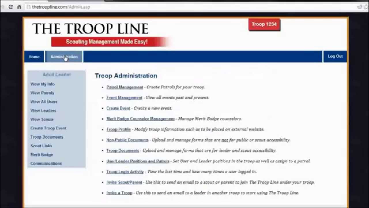 The Troop Line - Scout Tracking Software Management - Made Easy! - YouTube
