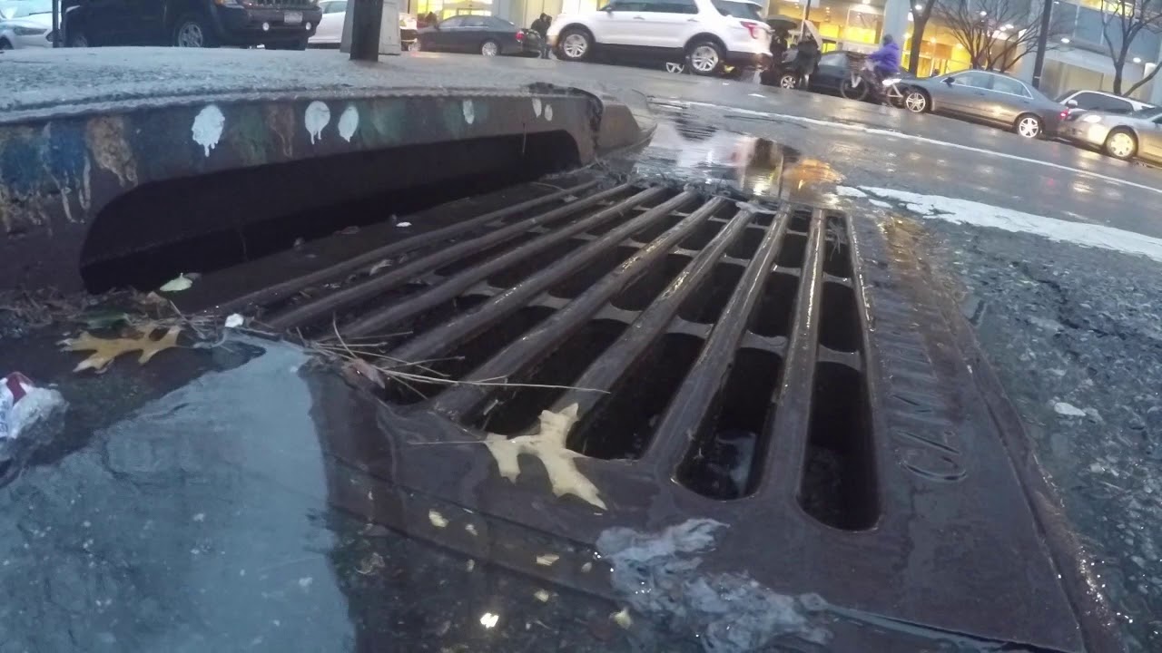 NYC Catch Basin Collecting Stormwater - YouTube