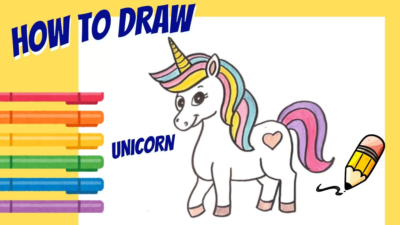 How to draw a Unicorn-easy step by step video - YouTube