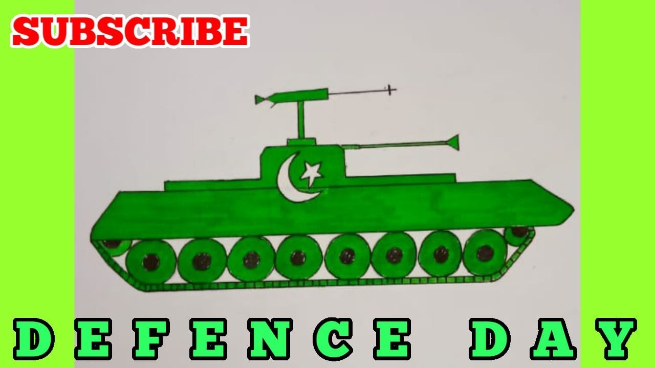 HOW TO DRAW A TANK EASY | DEFENCE DAY EASY DRAWING || Iqra Drawing and ...