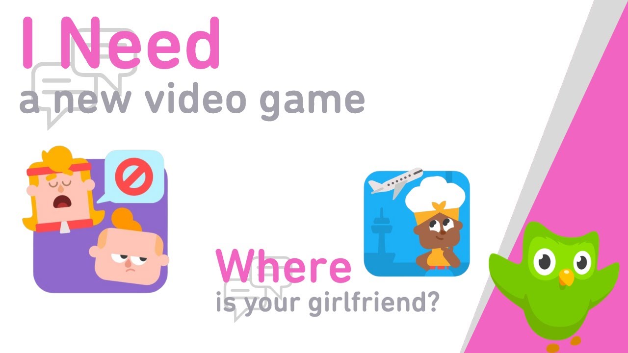 🇺🇸🇪🇸 I Need A New Video Game, Where Is Your Girlfriend? || Duolingo ...