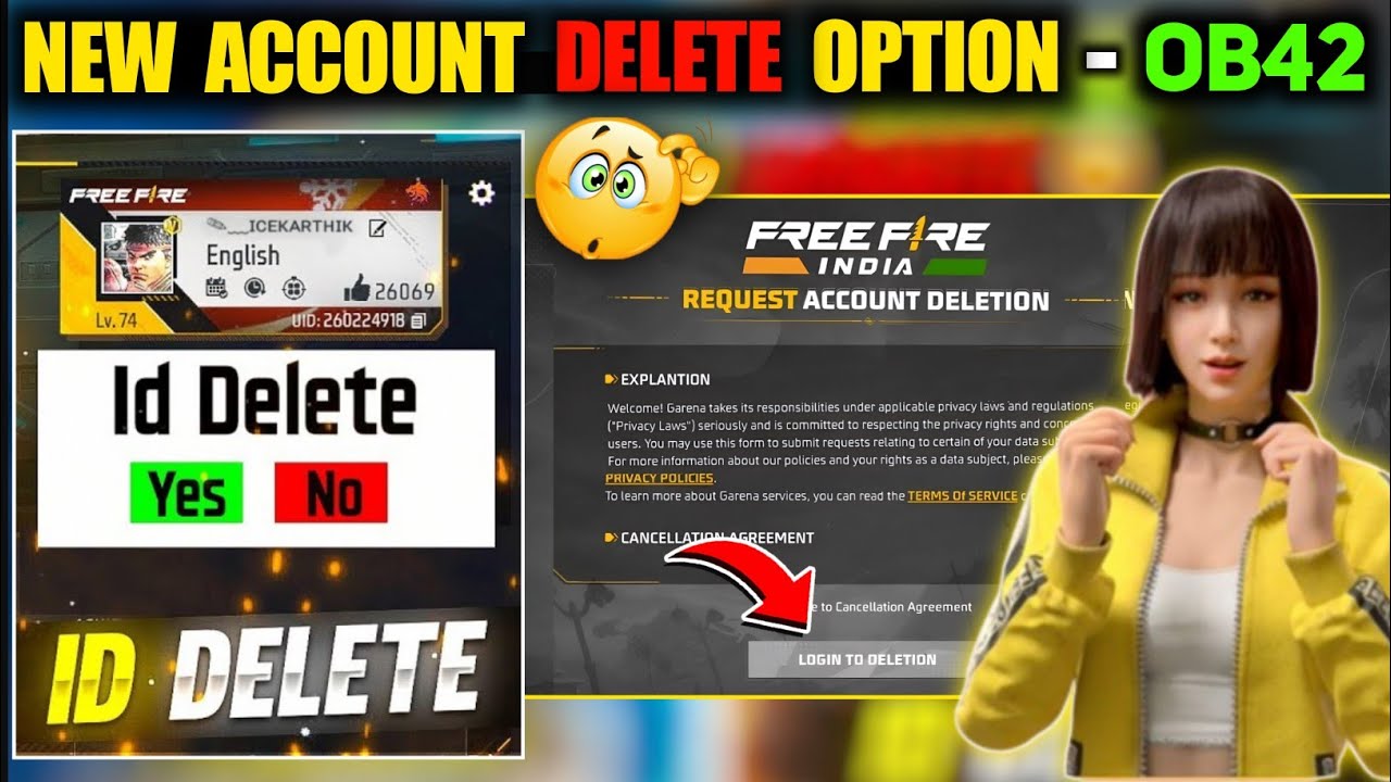 New DELETE Option in OB42 update freefire india 🤯 ff advance server ...