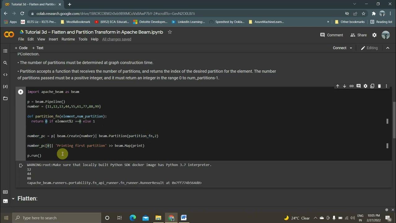 Tutorial 3d – Flatten and Partition Transform in Apache Beam - YouTube