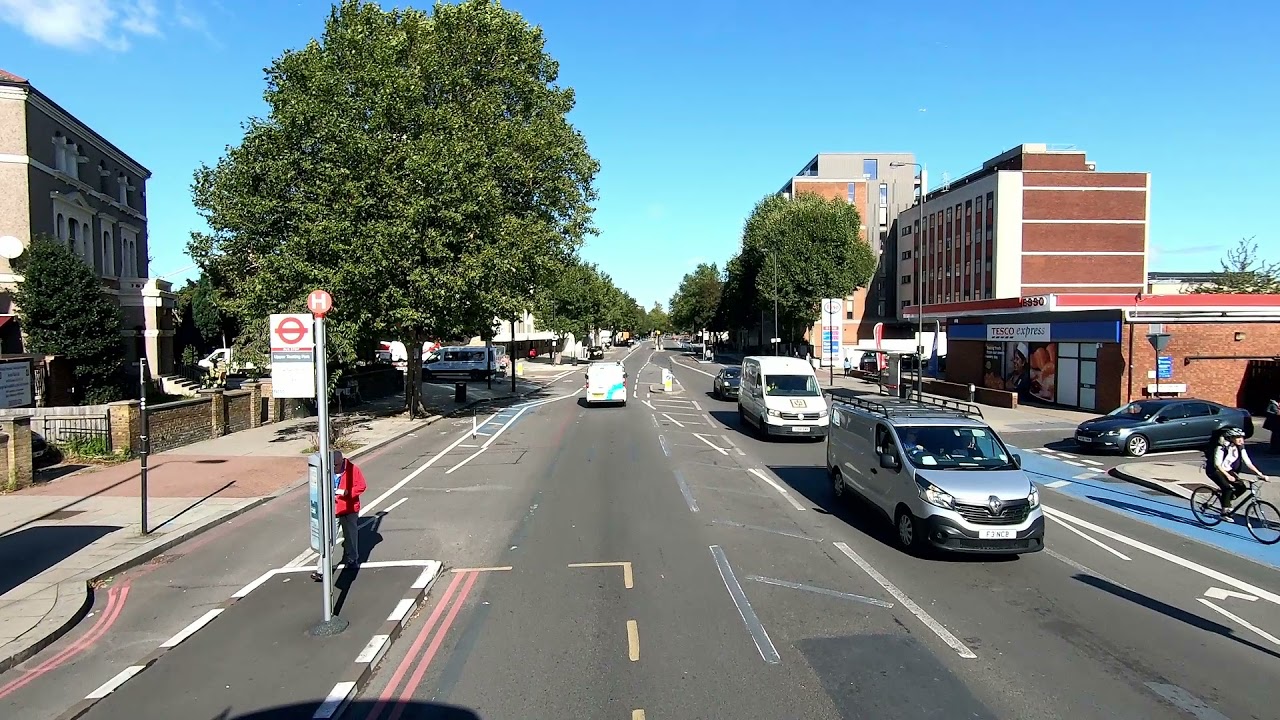 London BUS Ride 🇬🇧 Route 155 - TOOTING to ELEPHANT & CASTLE via Balham ...