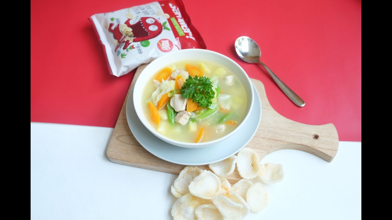 Resep Sup Ayam Sayur + Krupuk Samiler - YouTube