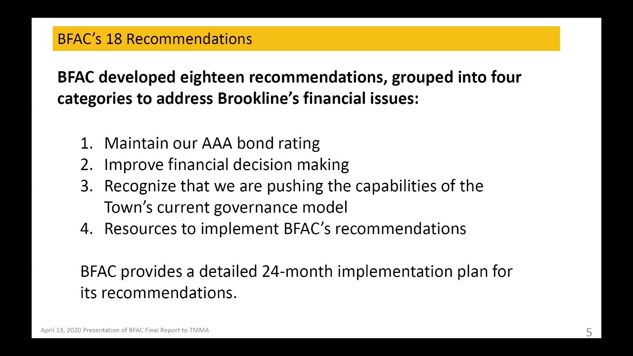 Brookline Fiscal Advisory Committee (BFAC) Presentation - YouTube
