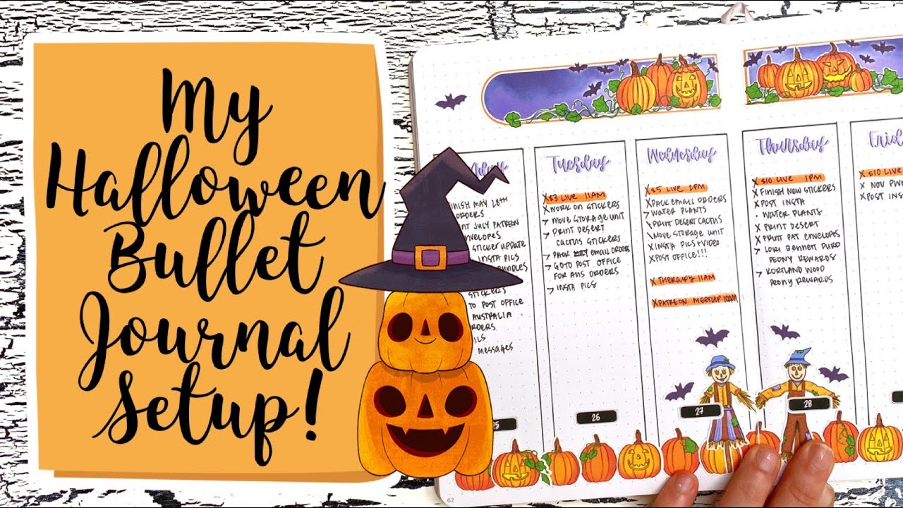 HALLOWEEN PLAN WITH ME! || October 2022 Bullet Journal Setup ...