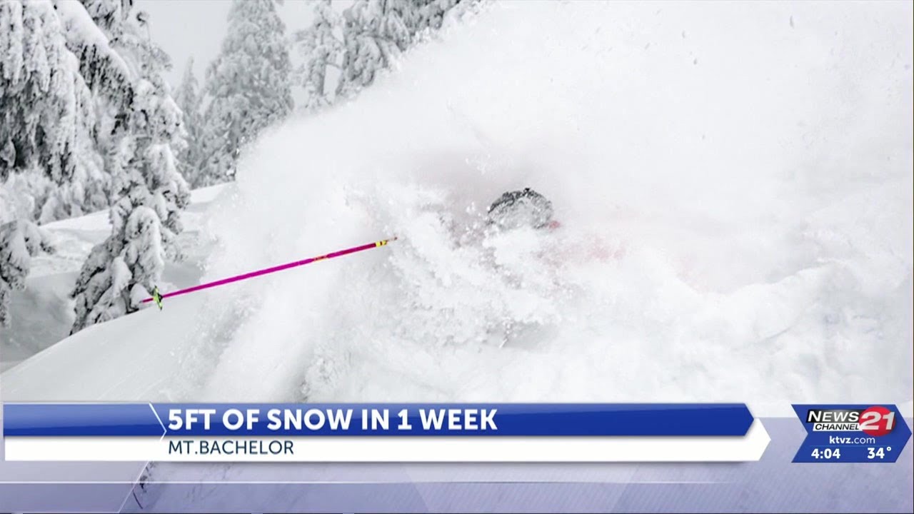 Mt. Bachelor gets 5 feet of snow in a week - YouTube