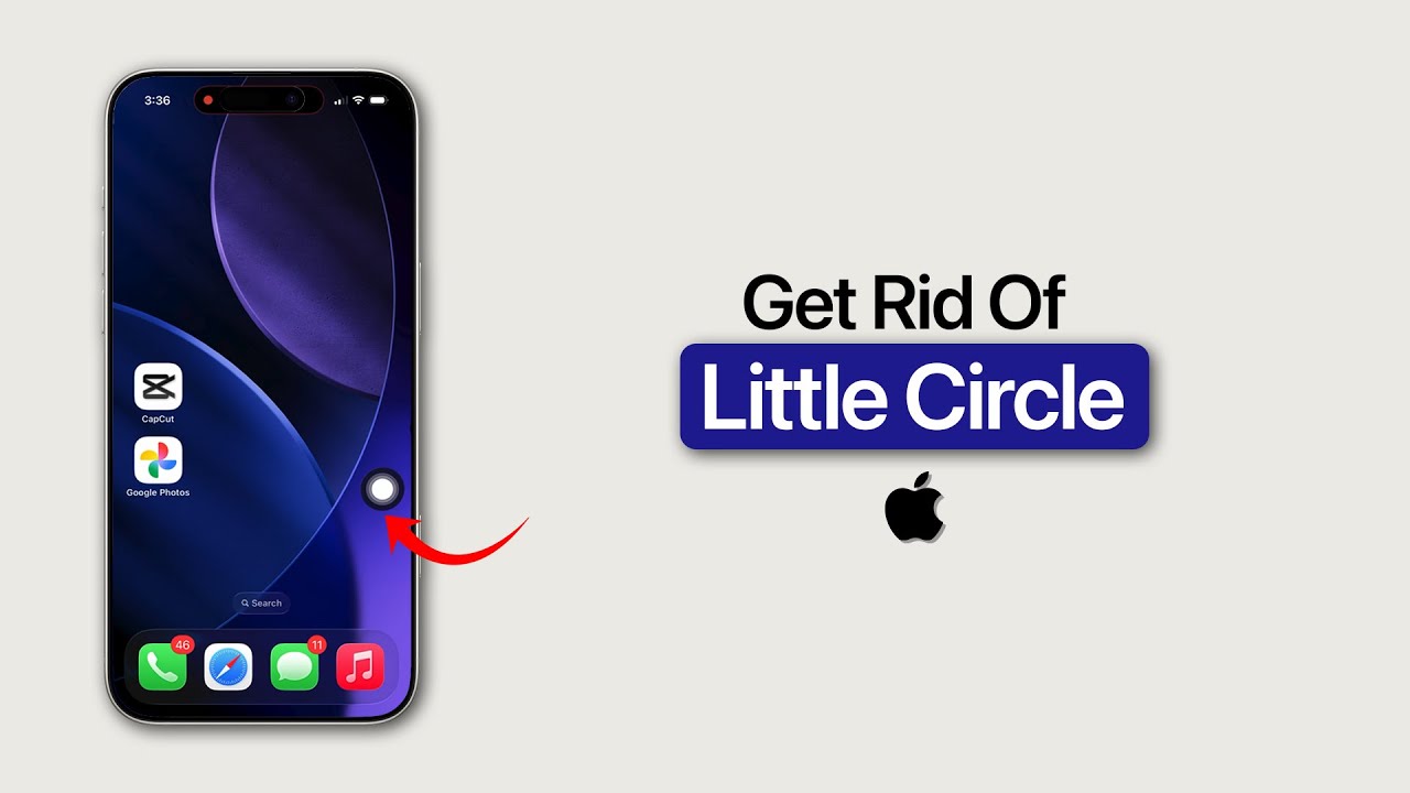 How to Get Rid of Little Circle on iPhone Screen? - YouTube