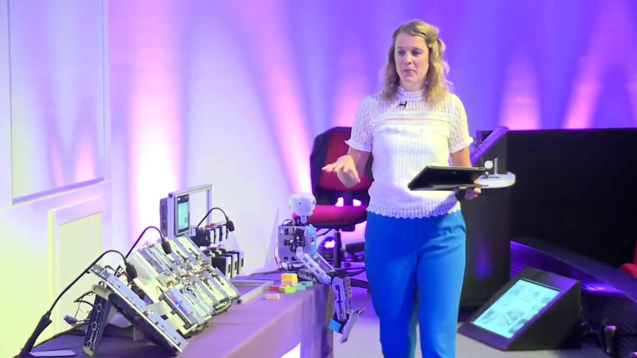 Danielle George discusses the Robot Orchestra project at the 2016 ...