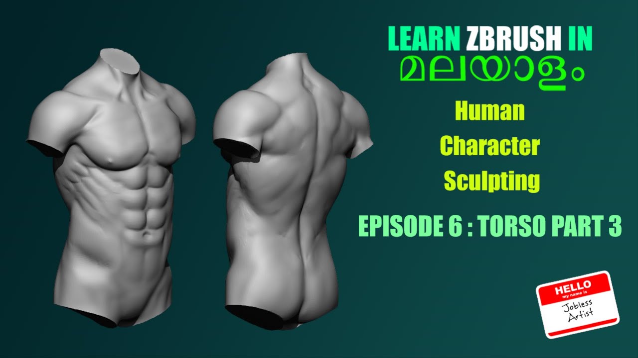 Human Character Sculpting In Zbrush Episode 6 Torso Part 3 Youtube