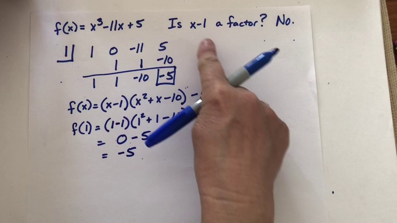 The Remainder Theorem and The Factor Theorem - YouTube