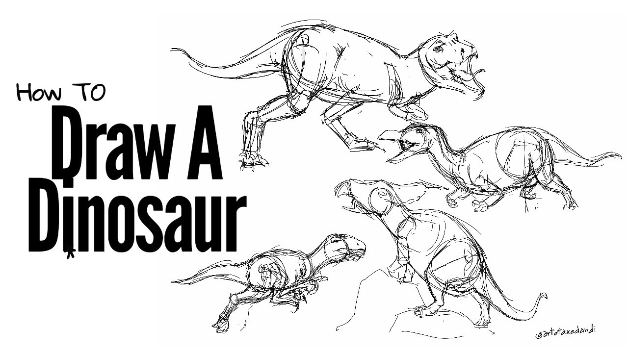 Drawing JURASSIC WORLD Rebirth Dinosaurs. | Gesture Drawing | Krita ...