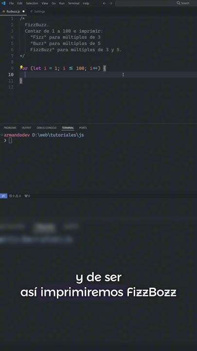 Desafío del Fizz Buzz en JavaScript #desarrolloweb #tutorial #js #javascript - YouTube