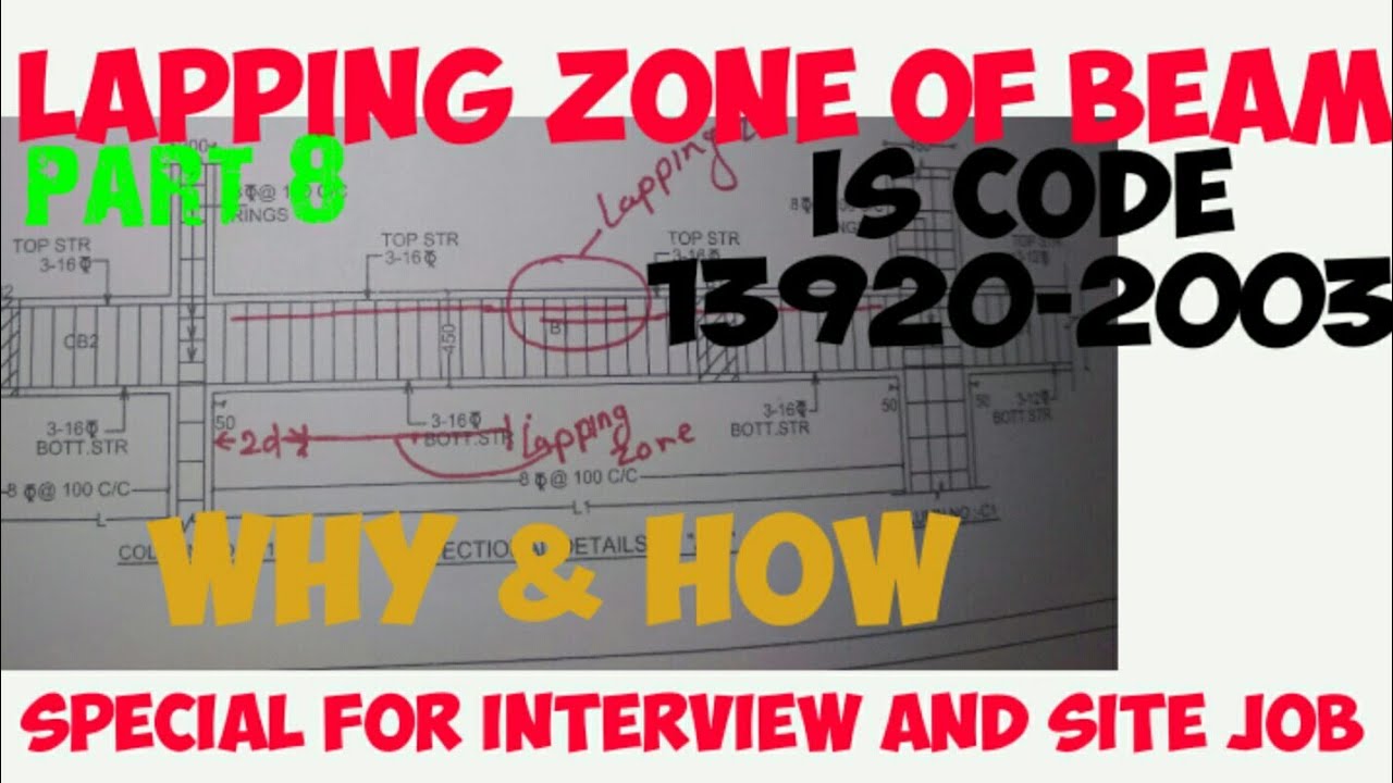 Lapping zone of beam . According to IS 13920 - 2003 lapping zone of ...