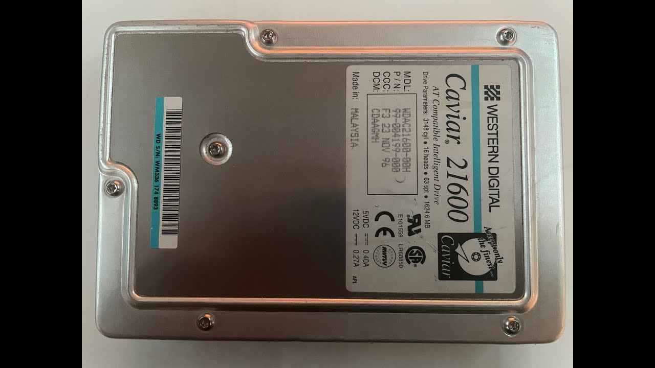 Western Digital Caviar 21600 Hard drive sounds - YouTube