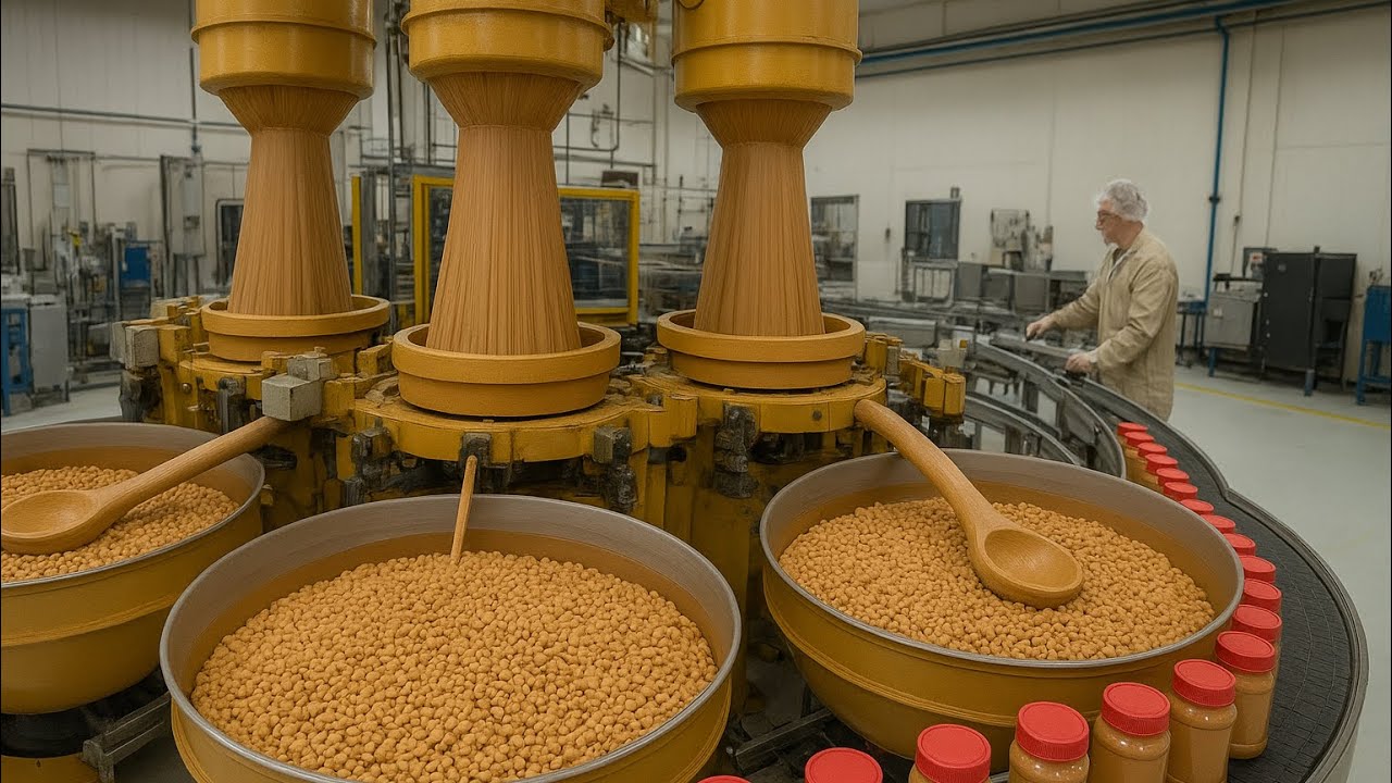 How Peanut Butter is Made in a Factory 🍯🥜 | Amazing Peanut Butter ...