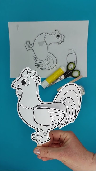 Rooster Puppet Craft - YouTube