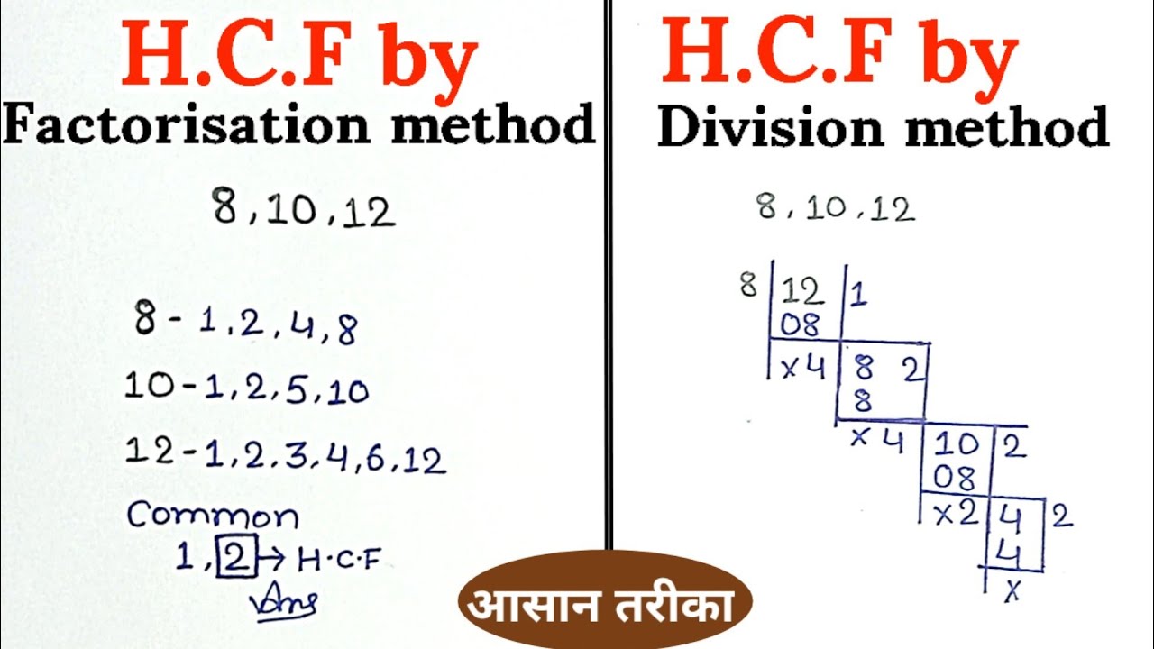 H C F H C F By Division Method H C F h-c-f-h-c-f-by-division-method-h-c-f