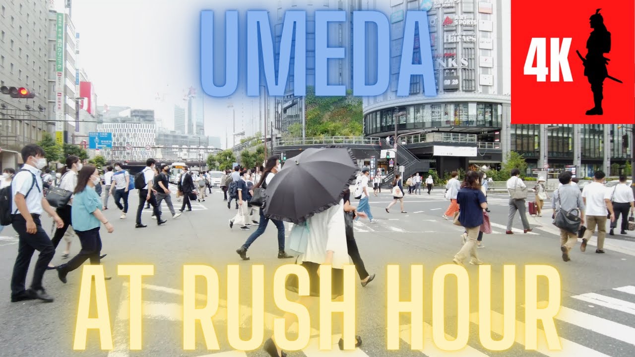 【Japan Rush Hour Walk】to Shin Umeda | Osaka 4K60p - YouTube