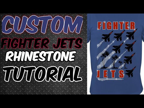 Custom FIGHTER JETS Rhinestone Tee Tutorial - YouTube