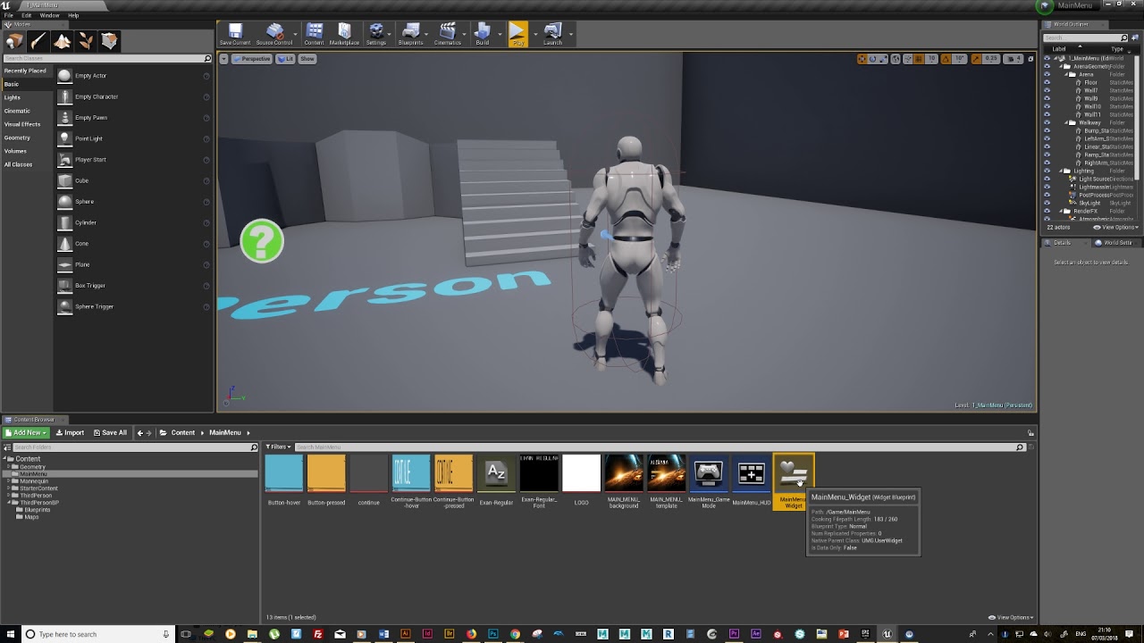 Part 2 - Interactive Main Menu - Unreal Engine - YouTube