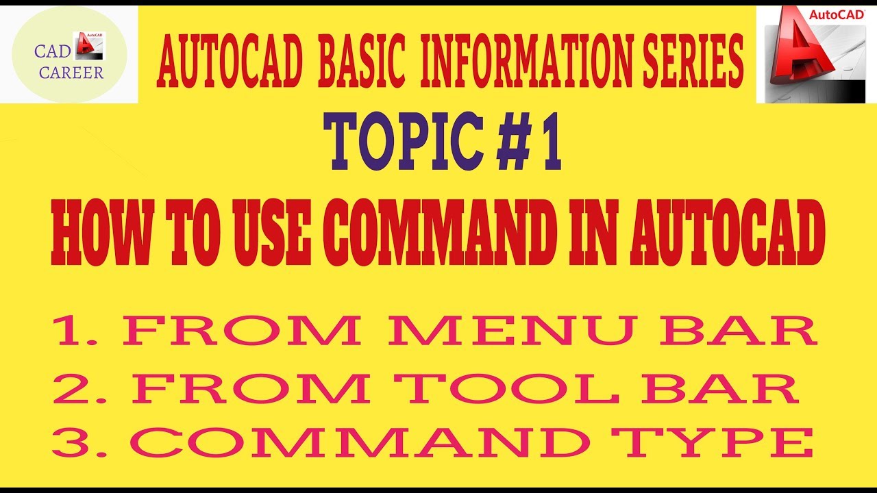 How To Use Command In Autocad Autocad Basic Information Topic 1 How To Use Command In Autocad Autocad Basic Information Topic 1