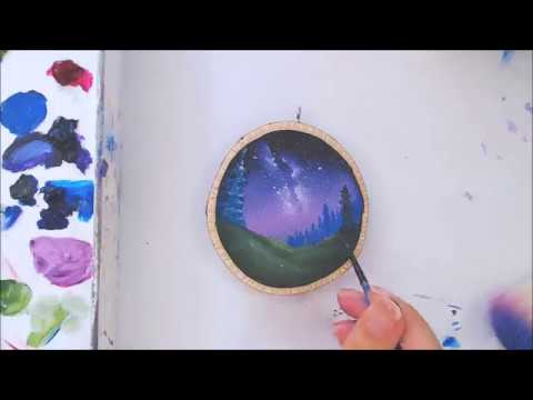 Wood Slice Painting Tutorial - YouTube