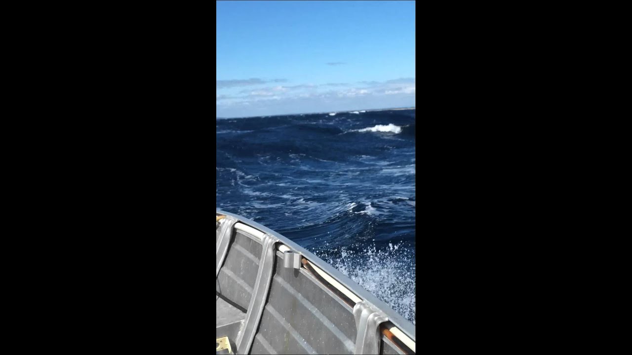 Rough ocean small boat - YouTube