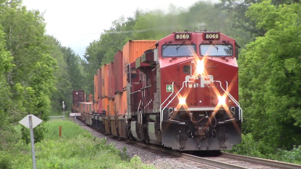 Very Long Canadian Pacific Railway Stack & Manifest Train CP 223 w/DPU ...