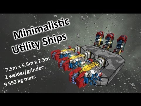 Space Engineers - Minimalistic Utility Ships - YouTube