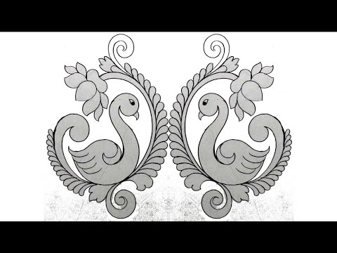 Saraswati Puja Swan With Lotus Drawing | Pencil Art - YouTube