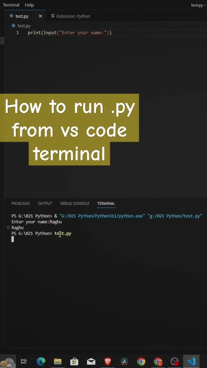 Executing python #coding #engineering #python file from VS code terminal - YouTube