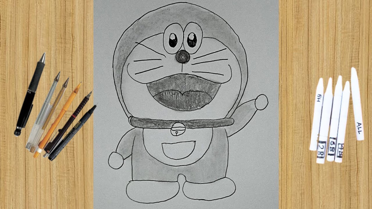 Doraemon pencil sketch | Doraemon pencil sketch for kids | how to draw ...