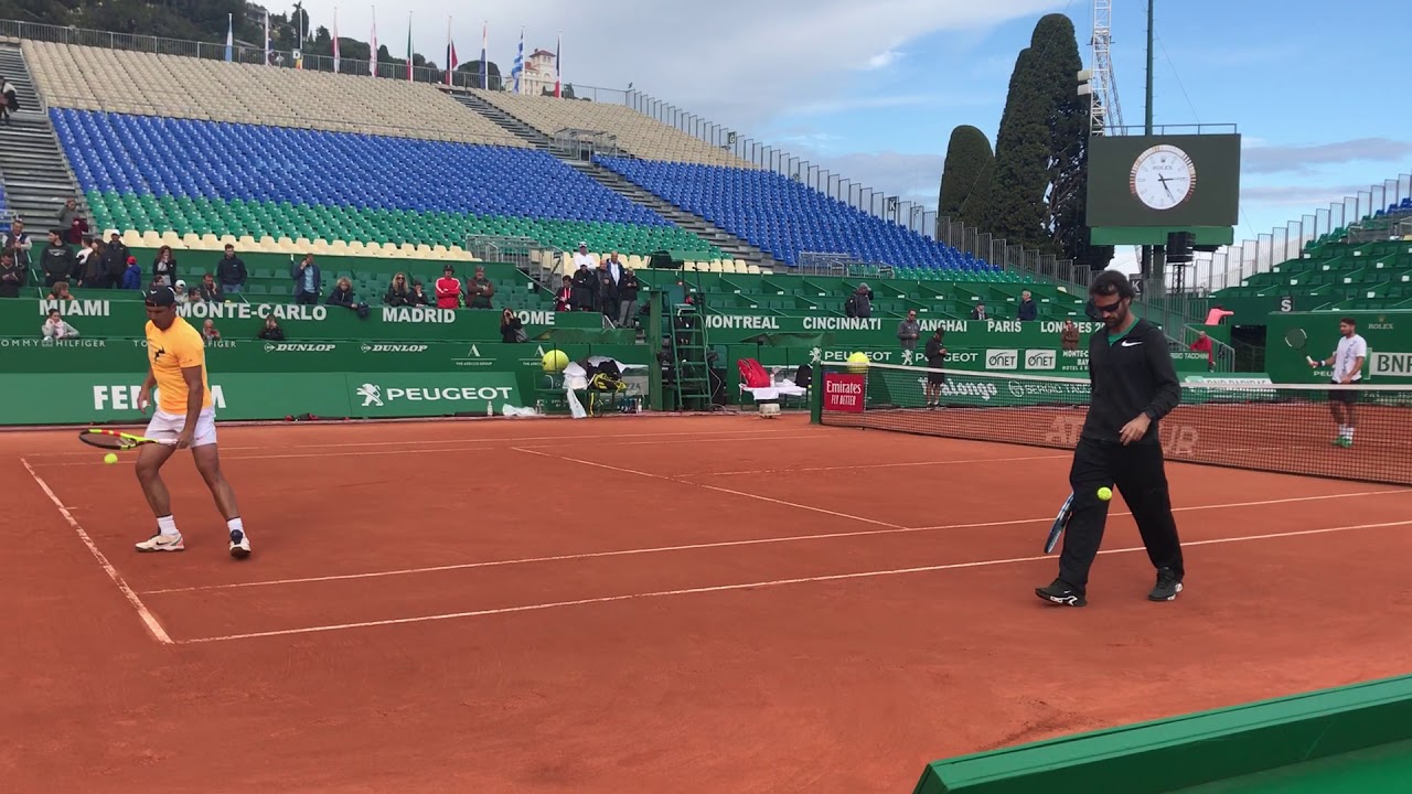 Rafa Nadal's First Practice Session In Monte-Carlo - YouTube