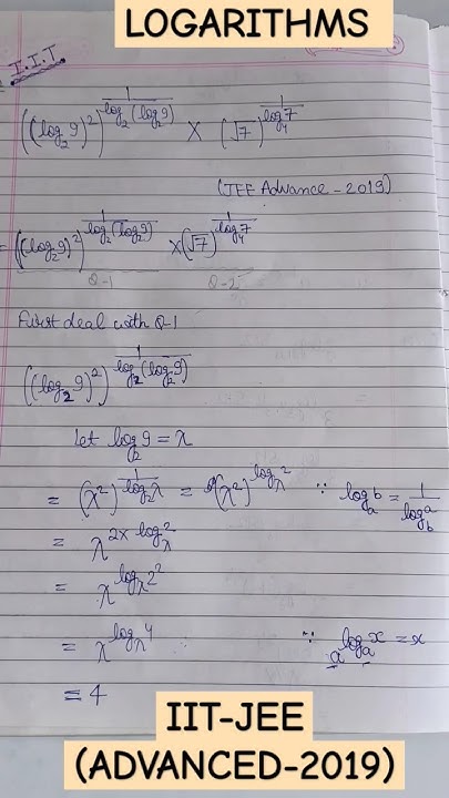 | Logarithms JEE Advance previous year question | - YouTube