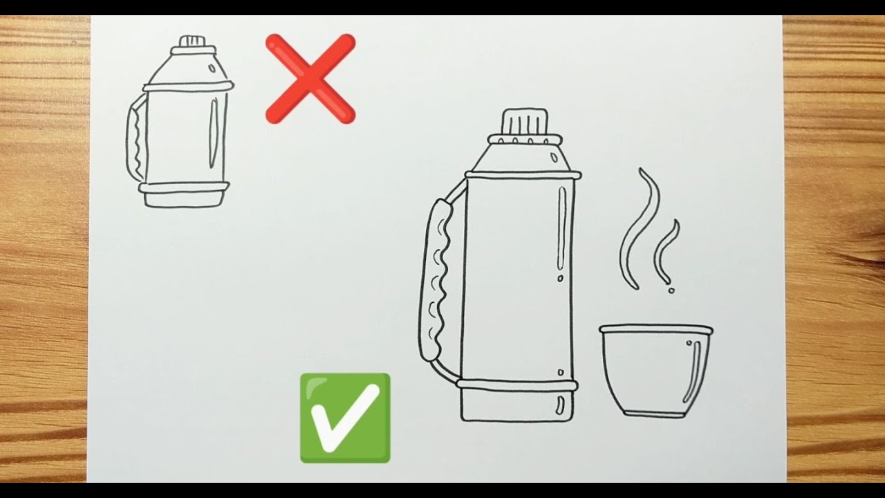 How to draw THERMOS Easy | Step by step - YouTube